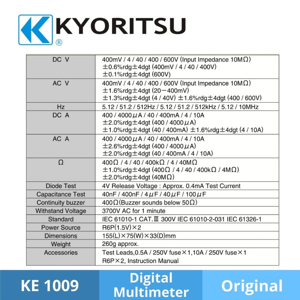 Kyoritsu Digital Multimeter Selangor | Yong Huat Electrical