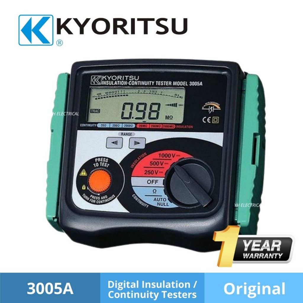 KYORITSU 3005A 600V-1000V Digital Insulation / Continuity Tester - Yong ...