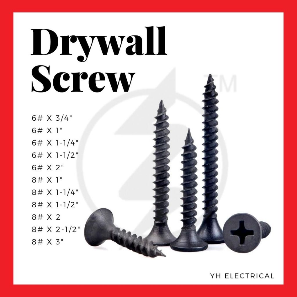 MK / Ace Brand Black Dry Wall Screw Driving Counter Sunk Flat Head ...