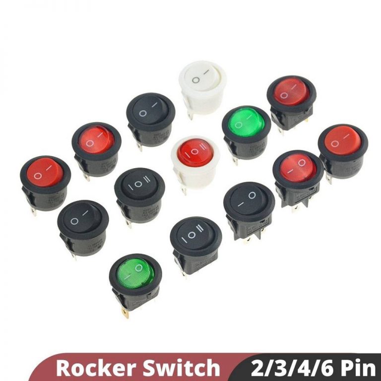 1PCS ON/OFF Round Rocker Toggle Switch 6A/250VAC 20A/12VDC Plastic Push ...