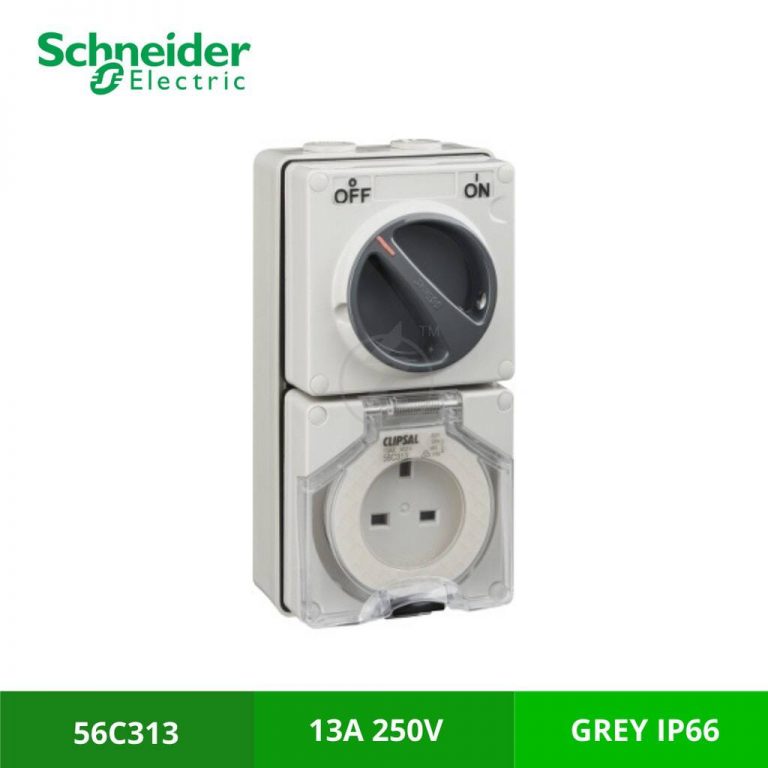 SCHNEIDER 56C313 13A 3PIN Switch Socket Surface IP66 (Outdoor ...